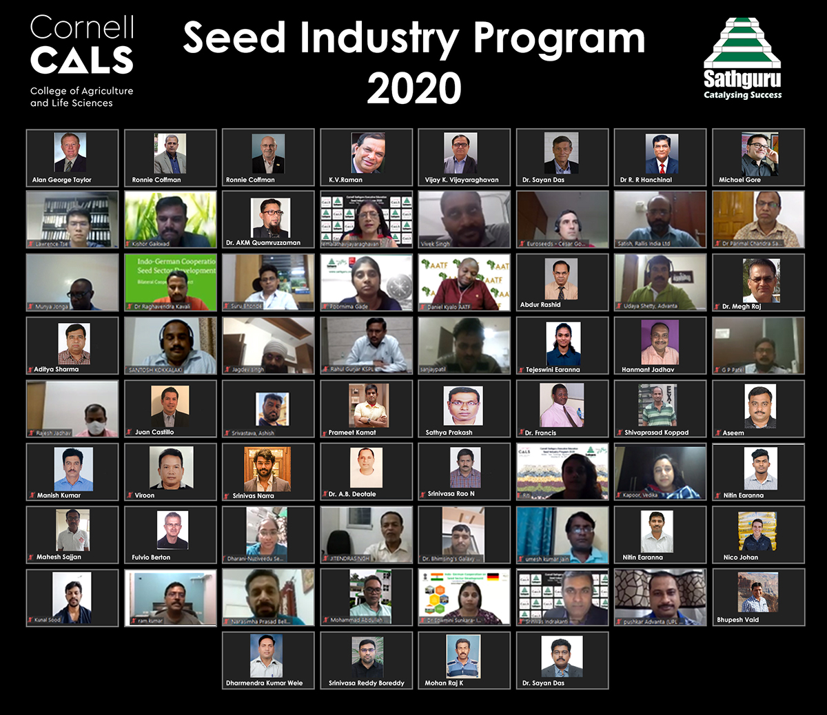 Cornell Sathguru Seed Industry Program 2020 – A Success Story delivered ...
